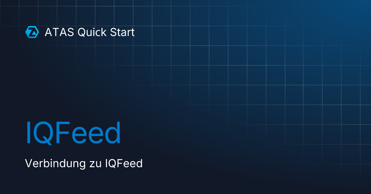 IQFeed | ATAS Quiсk Start